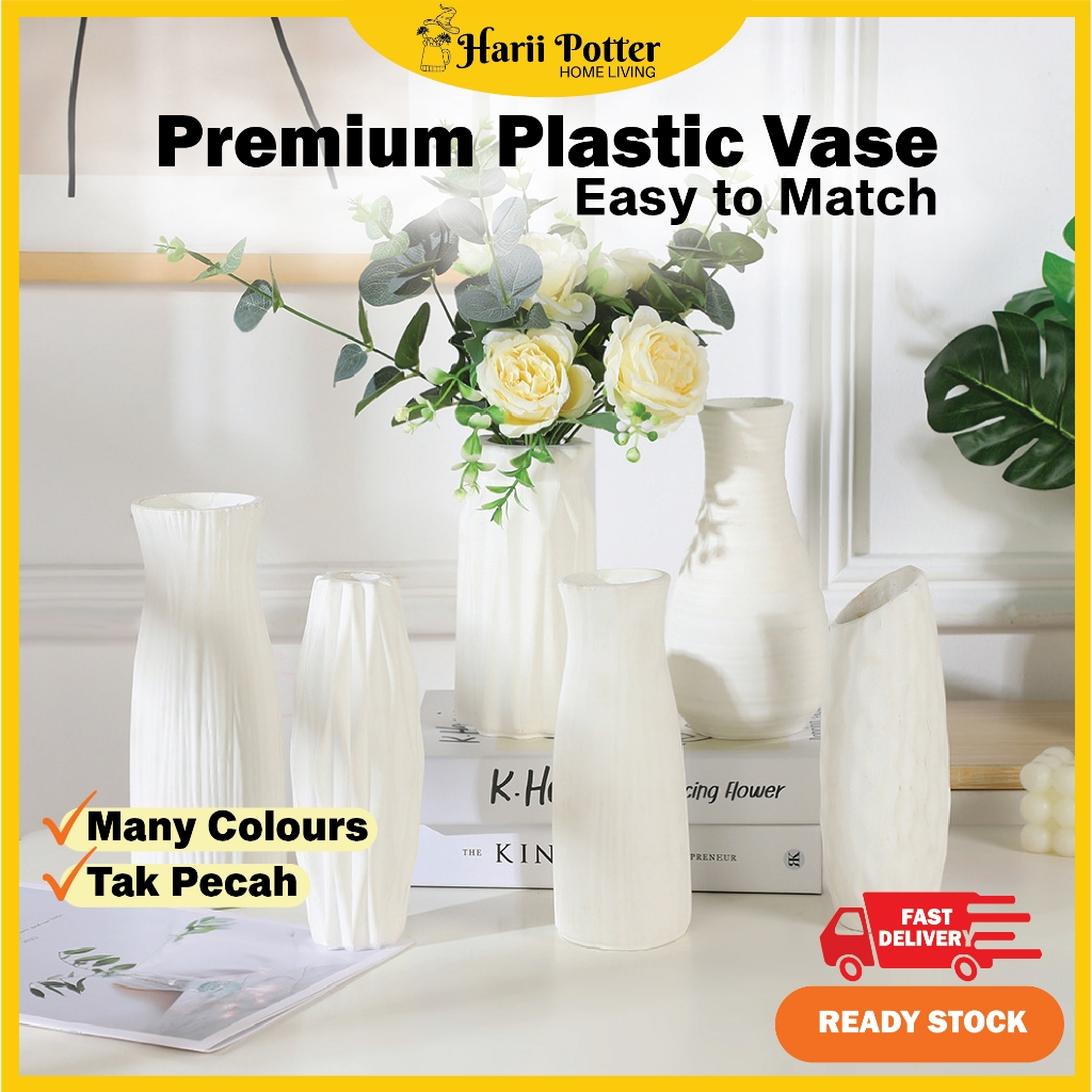 Aesthetic Premium Plastic Pastel Vase Pasu Plastik Hiasan Pastel Flower ...