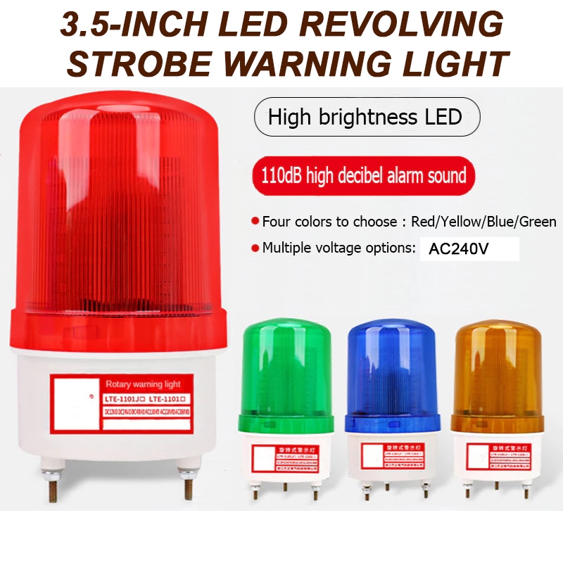 3H AC240V LED Revolving Rotary Strobe Warning Light With Buzzer ...