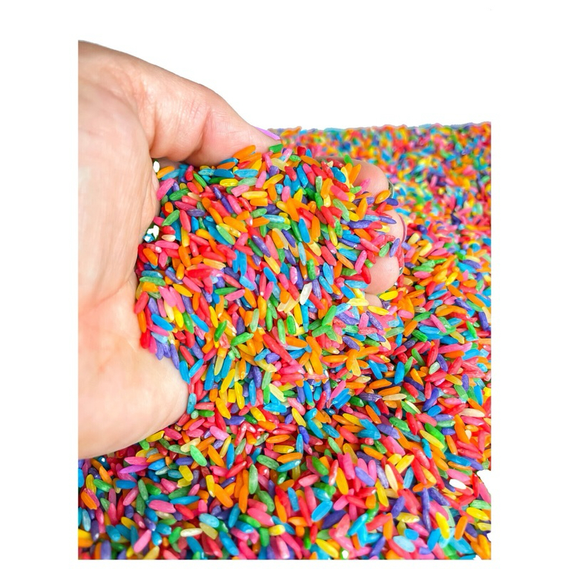 Rainbow Sensory Rice Montessori Play Sensory Play Coloured Rice Messy ...