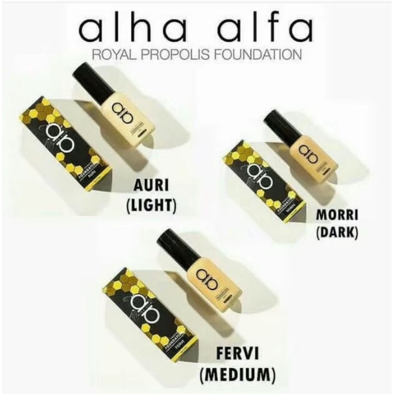 ALHA ALFA ROYAL PROPOLIS FOUNDATION 30ML|EDEL|FERVI|AURI | Shopee Singapore