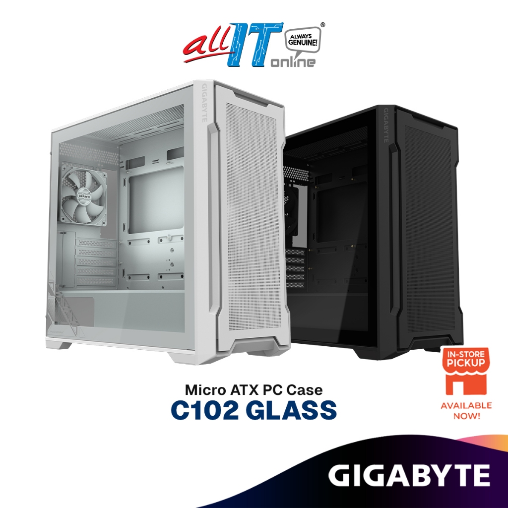 GIGABYTE C102 GLASS / C102 GLASS ICE Micro ATX (mATX) Gaming PC Case ...