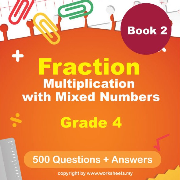 IGCSE Math Worksheets: Fractions Multiply Mixed Numbers Book 2- Easy ...