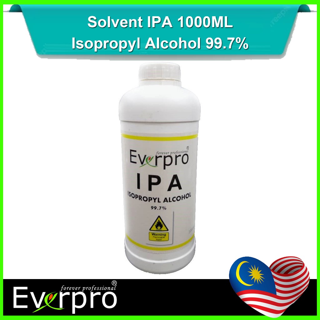Solvent IPA 1000ML Isopropyl Alcohol 99.7% Rubbing Alcohol | Shopee ...