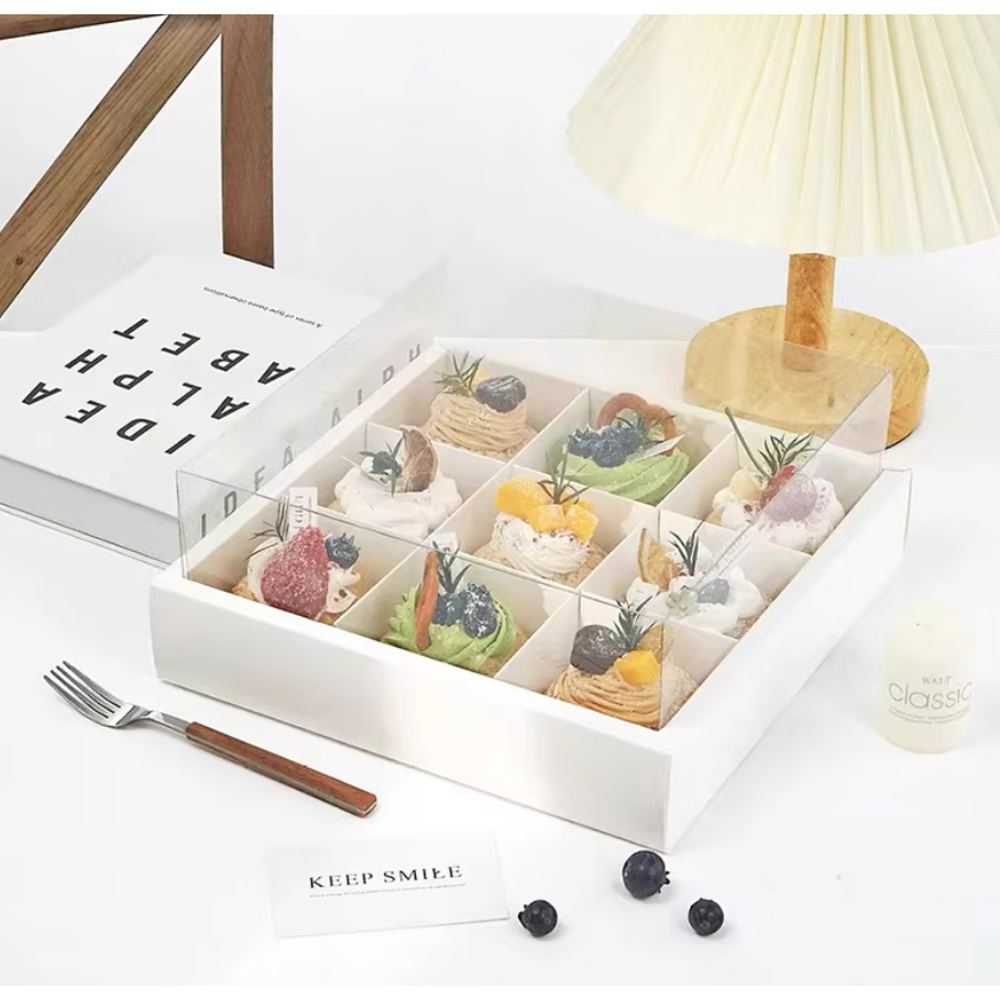PET Transparent Dessert Gird Box Increase Paper Jam 6 Holes to 12 Holes ...