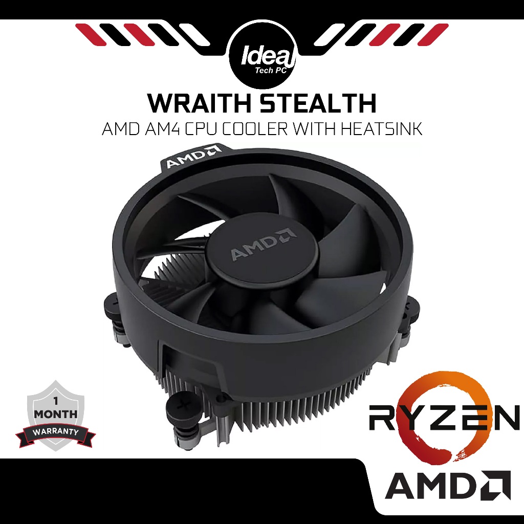 AMD WRAITH STEALTH | SOCKET AM4 4-PIN CONNECTOR CPU COOLER WITH ...