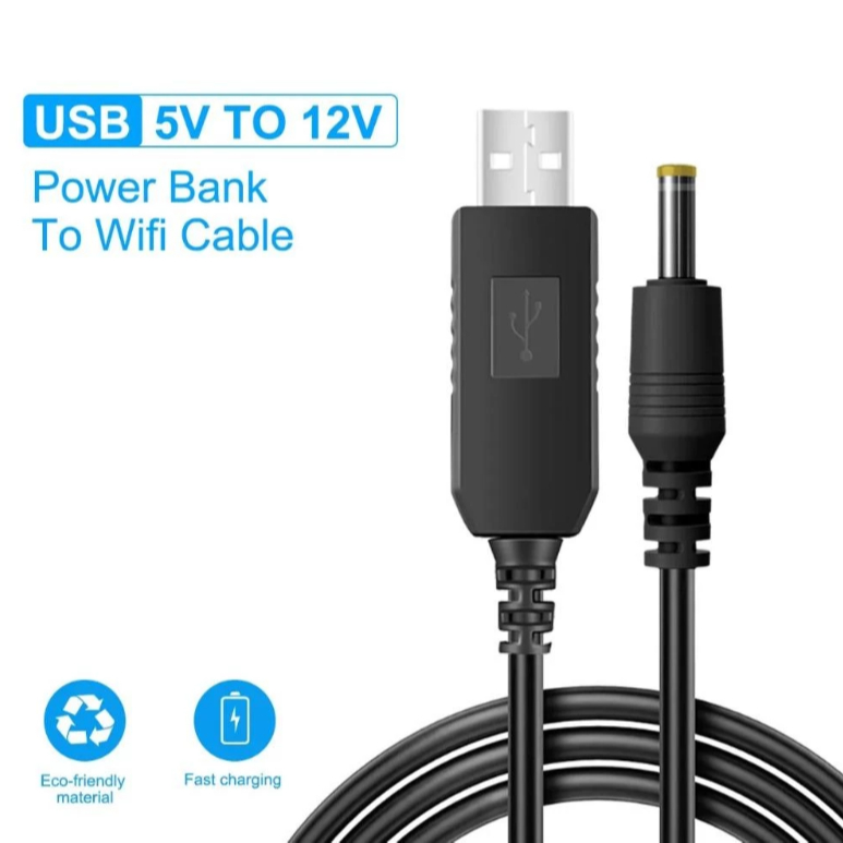 Powerbank to Modem Wifi DC Cable | 5V to 12V USB to DC Plug Cable ...