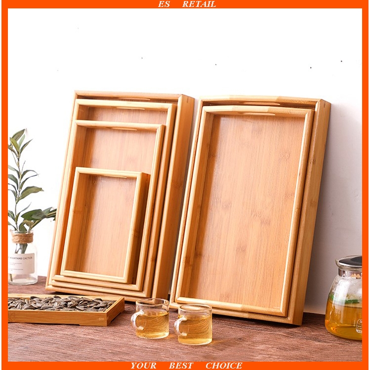 Wooden serving tray with handle Bamboo food tray Kitchen tray Dulang ...