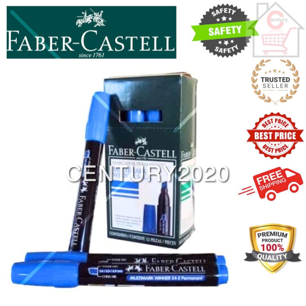 FABER CASTELL Marker Multi-Mark Winner 54E Permanent Marker Chisel Tip ...