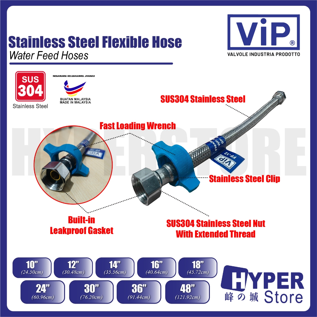 VIP Stainless Steel Flexible Hose Pipe Hose Connector Flexible Braided ...