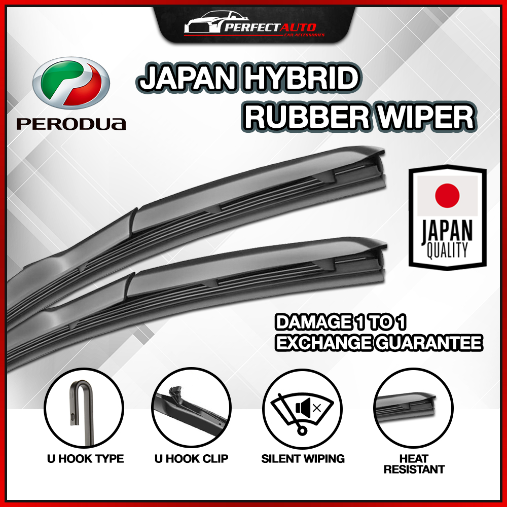 (1 PAIR) Hybird Rubber Car Wiper For Perodua Myvi / Axia / Alza / Viva ...