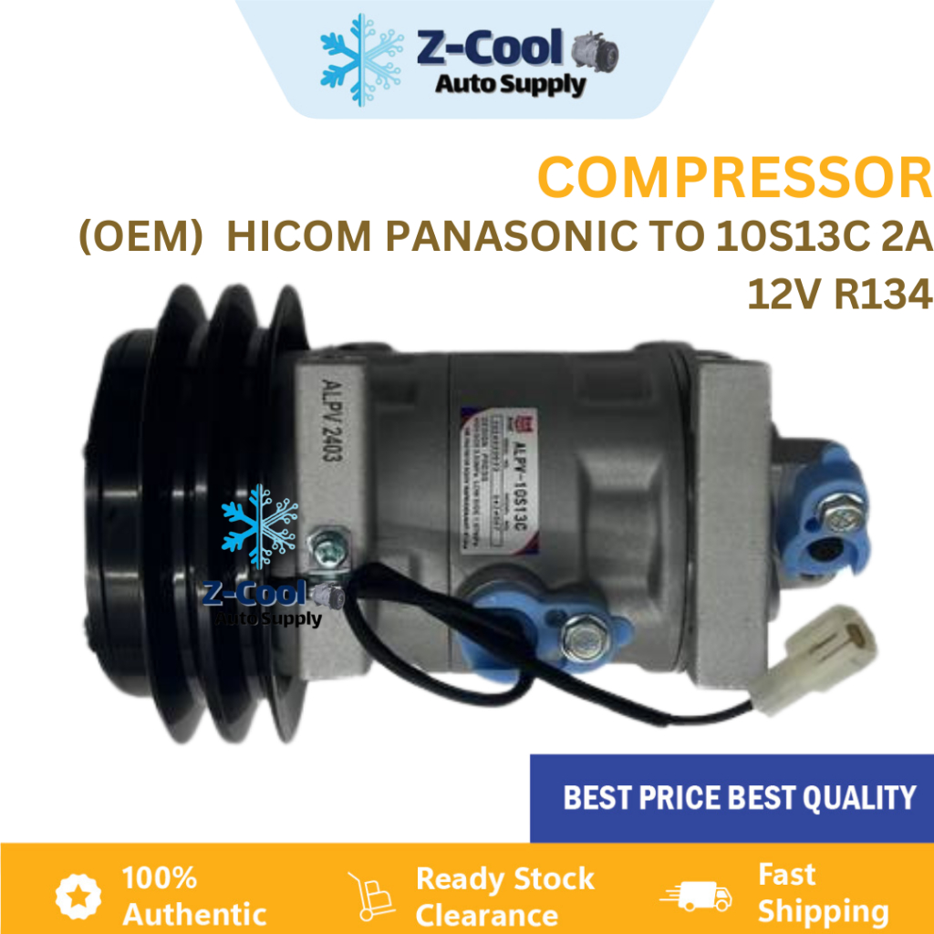 COMPRESSOR AIRCOND CAR NEW HICOM PANASONIC TO 10S13C 2A 12V R134 ...