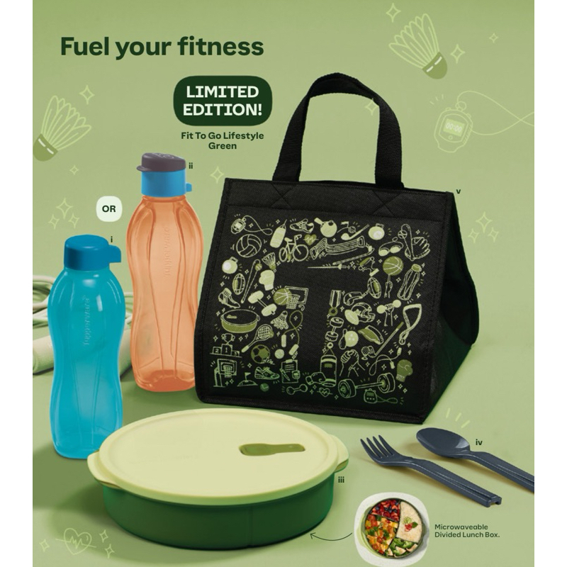 Tupperware Fit To Go Lifestyle (Green set) | Shopee Singapore