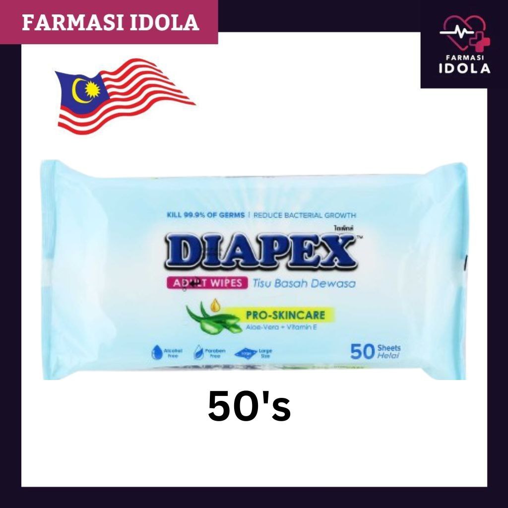 Diapex Adult Wipes Tissue 50's | Shopee Singapore