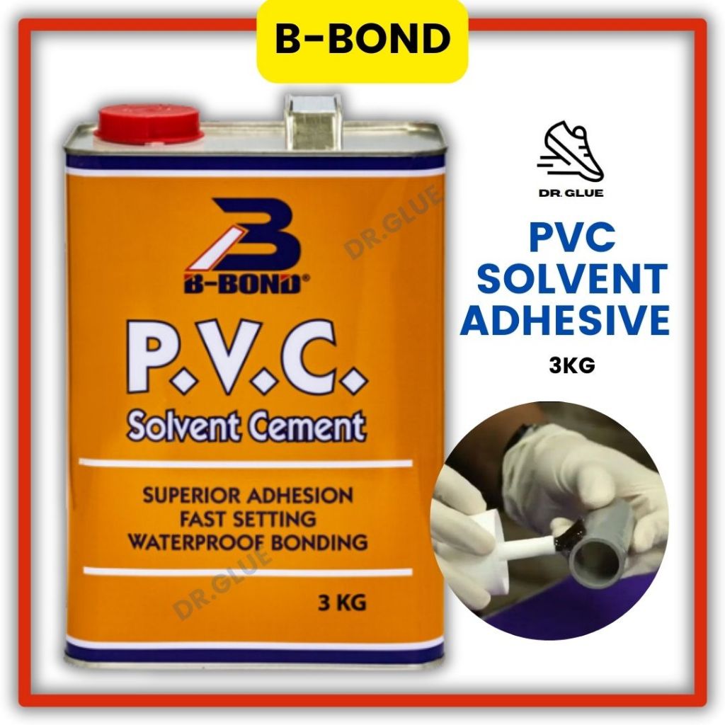 DR GLUE | B-Bond 3kg PVC Solvent Cement / PVC Pipe Adhesive / Gam Water Piping / Gam Paip / Gam ...
