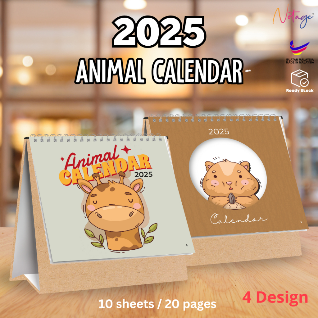 2025 Table Calendar Cute Kraft Stand Notage Desk Flip Kalender ...