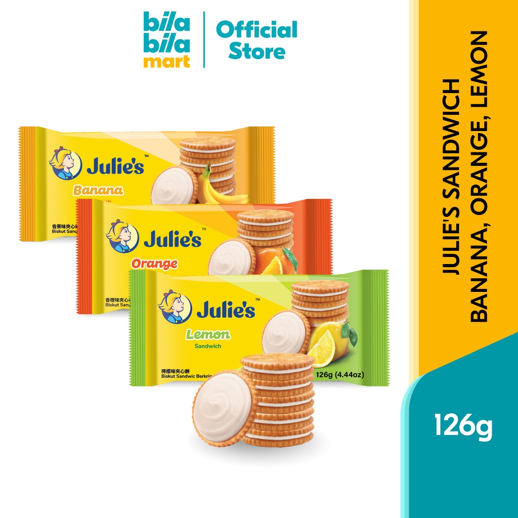 Julie's Cream Sandwich (Banana, Orange, Lemon) 126g Biskut Sandwic ...