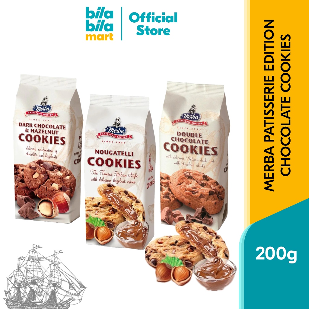 Merba Patisserie Edition Traditional Dutch Cookies (Dark Chocolate & Hazelnut, Nougatelli ...