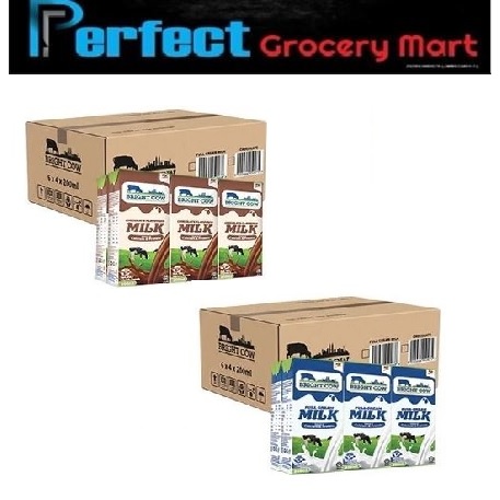 BRIGHT COW UHT FULL CREAM MILK & CHOCOLATE MILK 24X200ML (1 CARTON ...