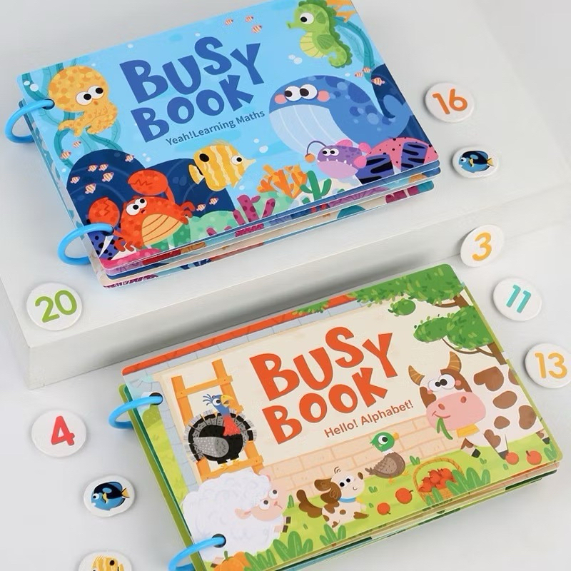 Kids Busy Book Montessori Early Learning Quiet Book Preschool Reusable ...