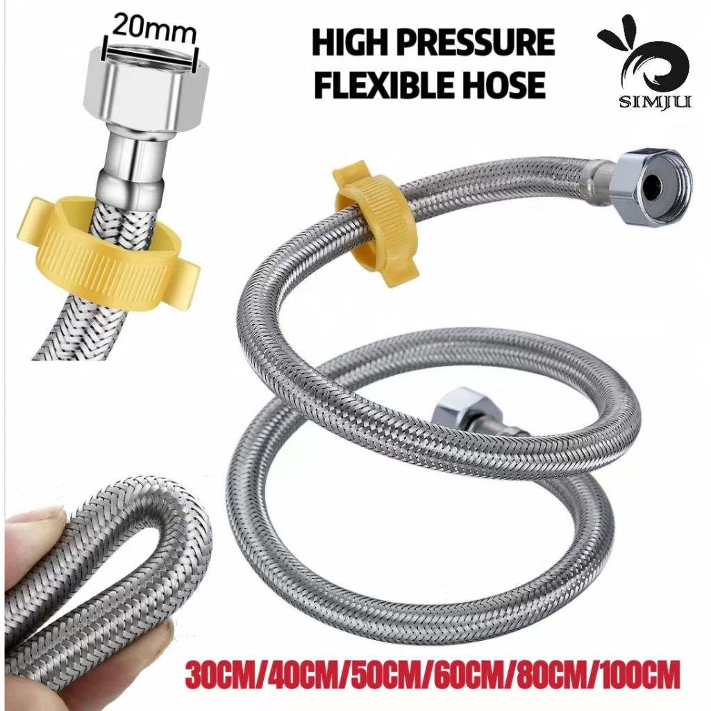 304 Stainless Steel Flexible Hose High Pressure Bathroom Hose 30cm/40cm ...