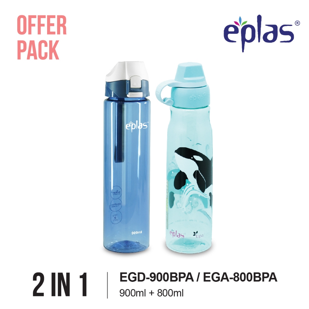 EPLAS OFFER PACK 2In1 900+800ML Water Bottle Set,Drinking Water Tumbler ...