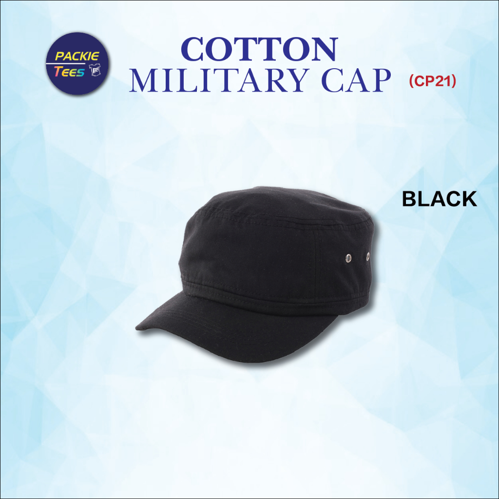 ARMY MILITARY PLAIN CAP TOPI CP2102 BLACK ARMY CAP 100% COTTON UNISEX ...