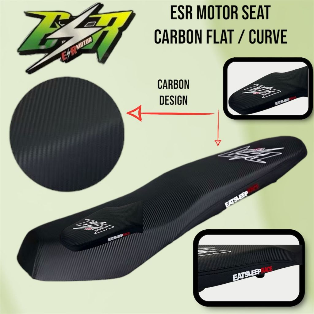 ESR RACING SEAT CARBON Y15ZR,LC135,RS150, NVX155 CURVE , FLAT ESR MOTOR ...