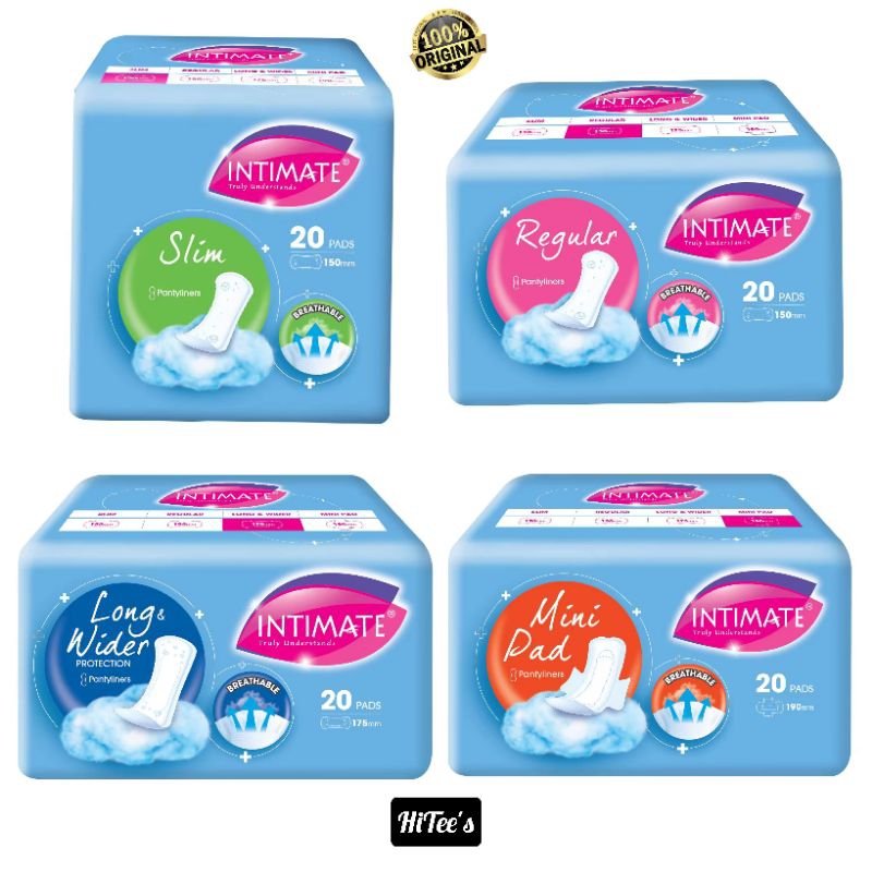 INTIMATE Pantyliner Slim 15cm (20s) | Regular 15cm (20s) | Long & Wider ...