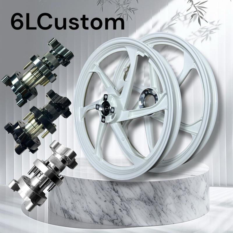 6LCustom HUB PNP Y15, Y16, CHROME, BLACK, TITANIUM SPORT RIM 6 BATANG ...