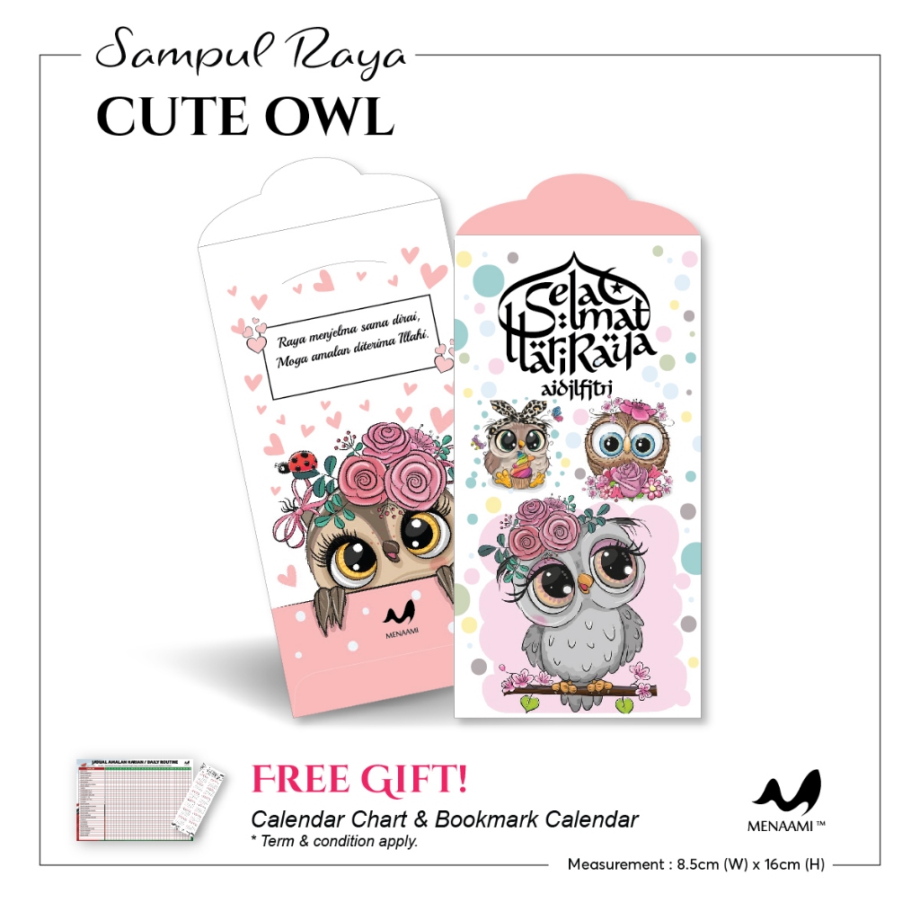 [ DUIT RAYA 2025 ] Cute Owl Sampul Cantik Angpao Money Packet Sampul ...