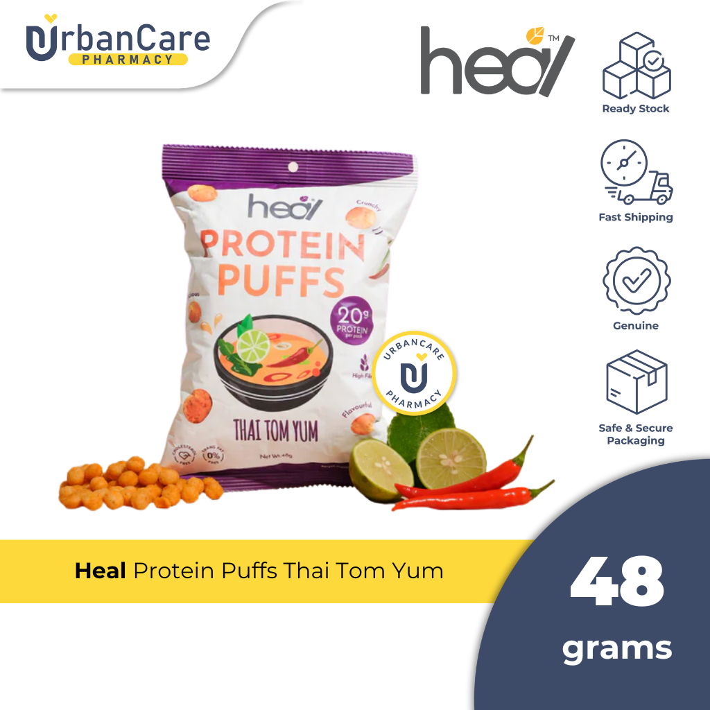 Heal Protein Puffs Thai Tom Yum (48g) | Shopee Singapore