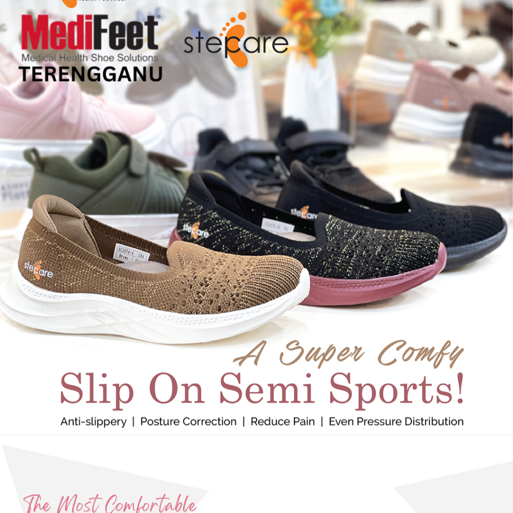 MEDIFEET - STEPCARE SC2070 SLIP ON ARCH SUPPORT SEMI SPORT MEDICAL HEALTH SHOES ( Kasut ...