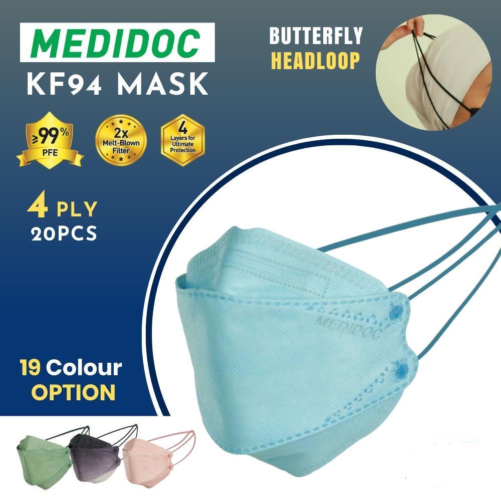 MEDIDOC KF94/KF99 Hijab Headloop 4ply Face Mask (20pcs) | Shopee Singapore