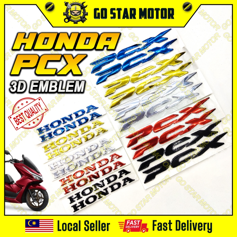 HONDA PCX PCX125 PCX150 Emblem Sticker Logo 3D Badge Decal Soft Lembut ...
