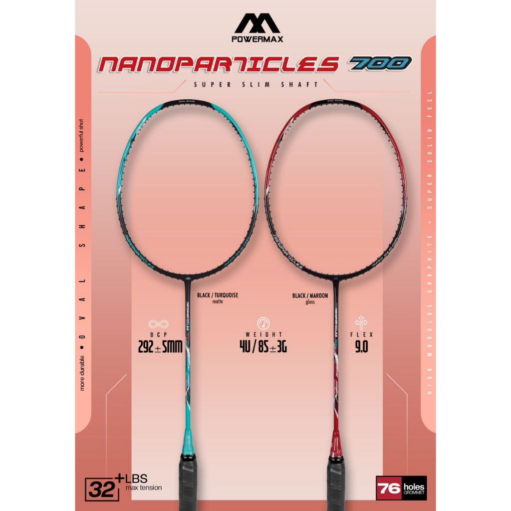 Powermax Badminton Racket Nanoparticles 700 / Raket Badminton Powermax ...