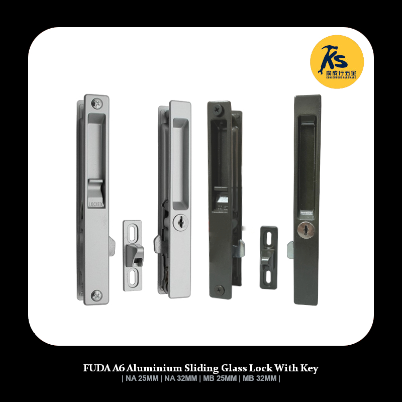 FUDA AL101 & AL1032 A6 Aluminium NA & MB Sliding Glass Door Lock with ...