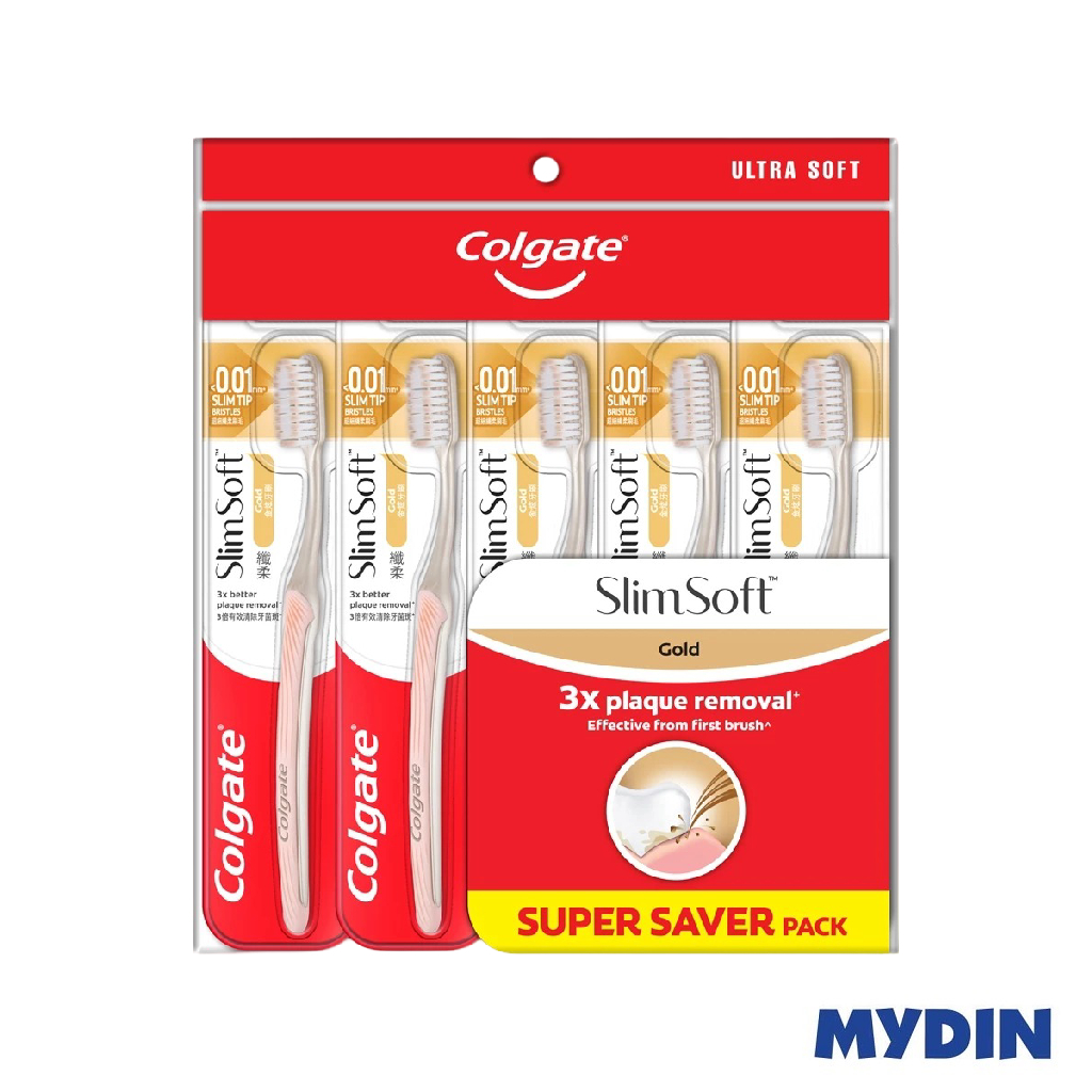 Colgate SlimSoft Gold Toothbrush Super Saver Pack 5s (Ultra Soft ...