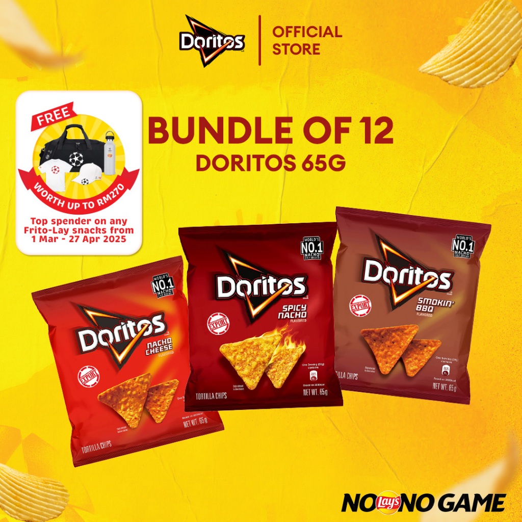 [Bundle of 12] Doritos Tortilla Chips Nacho Cheese/ Smokin BBQ/ Spicy ...