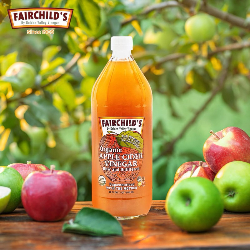 Fairchild's Organic Apple Cider Vinegar (946ml) 32oz 有机苹果醋 no added ...
