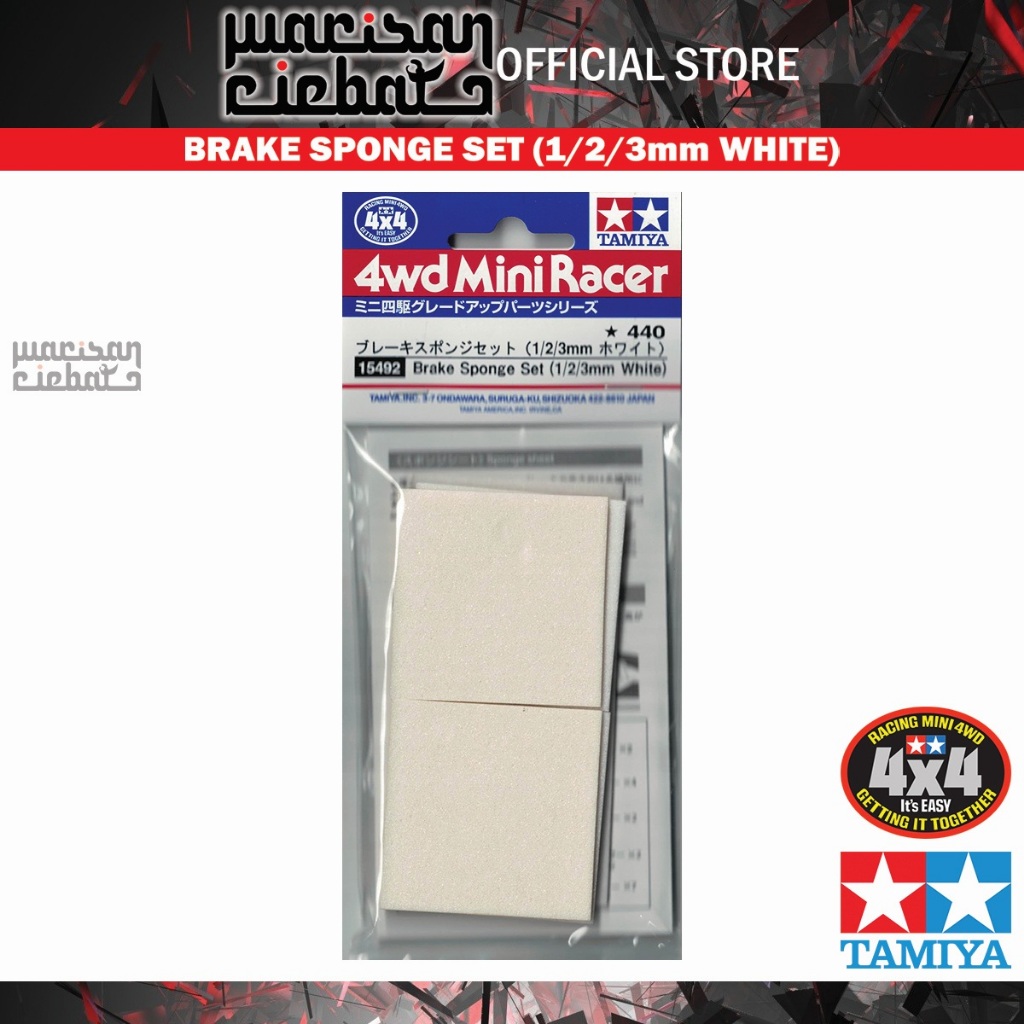 Tamiya 15492 Mini 4wd Brake Sponge Set (1/2/3mm White) | Shopee Singapore