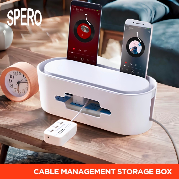 SPERO Cable Management Storage Box | Minimalist Cable Organizer Box ...