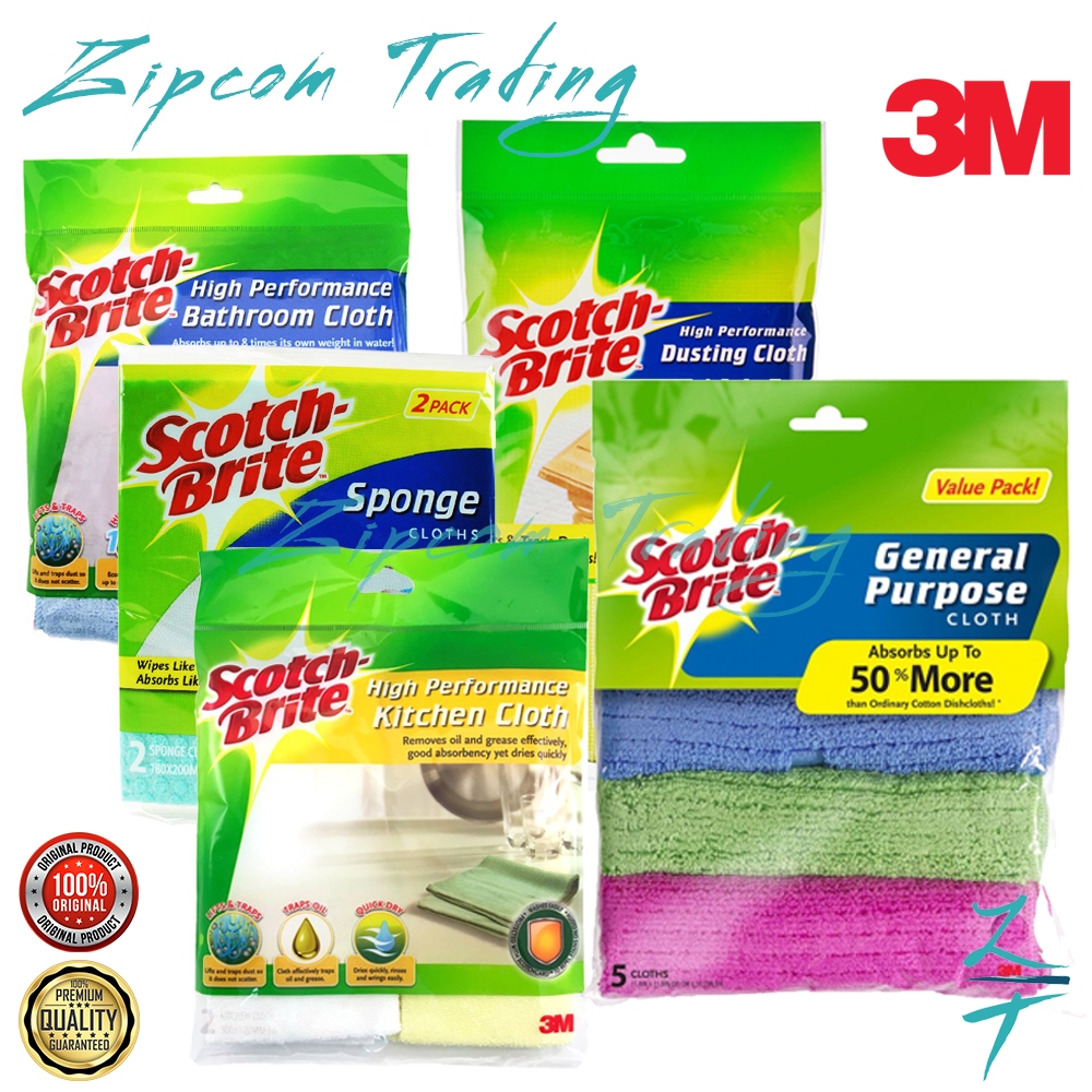 3M High Performance Microfiber Dusting / Kitchen / Bathroom / Sponge ...