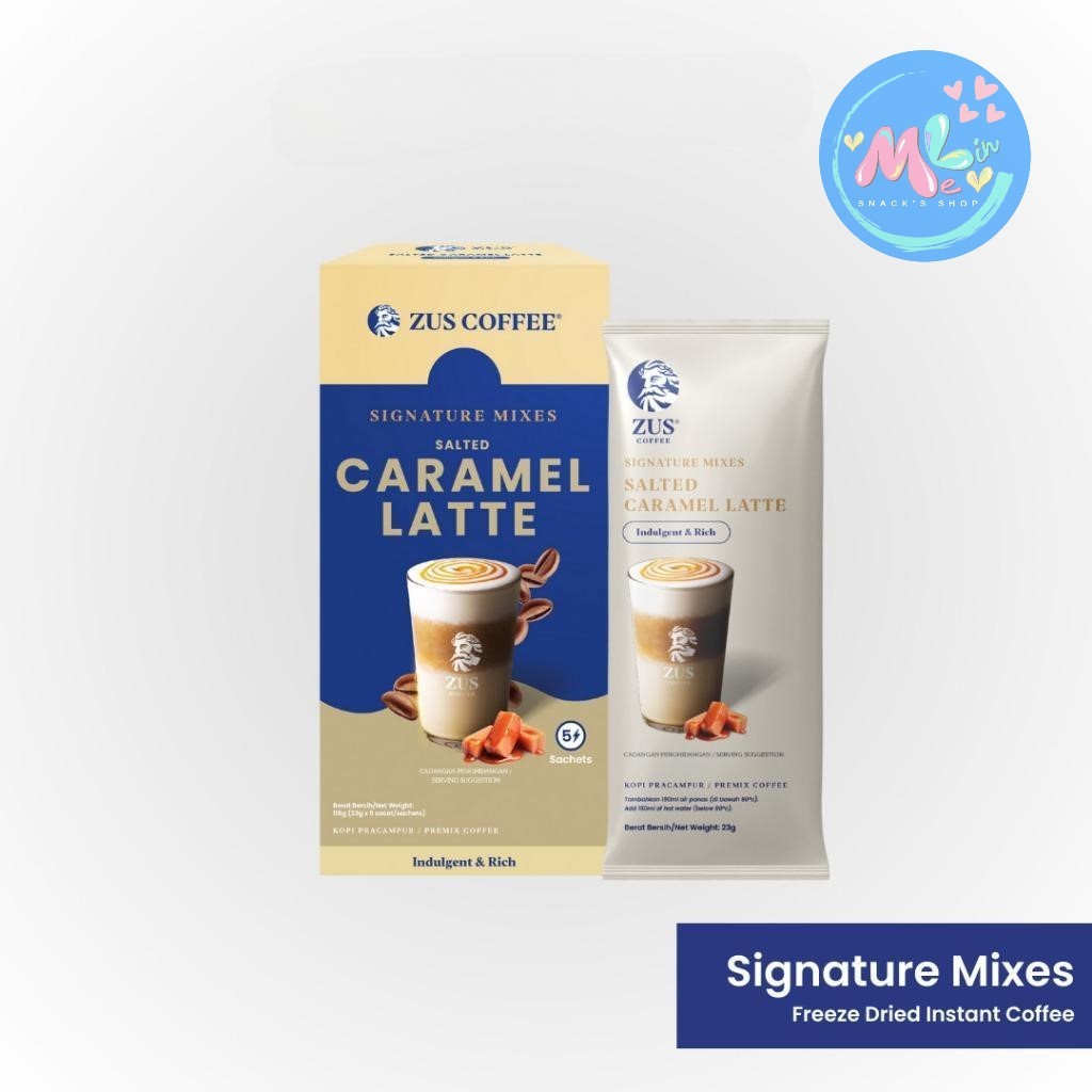 ZUS COFFEE Signature Mixes Salted Caramel Latte (5 sachet) | Shopee ...