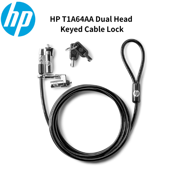 HP T1A64AA Dual Head Keyed Cable Lock(7mm x 3mm) | Shopee Singapore