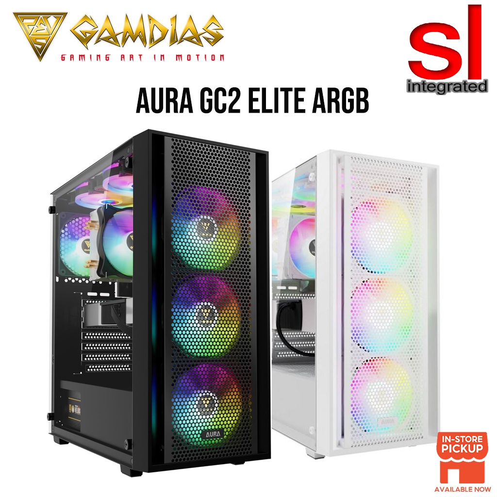 GAMDIAS AURA GC2 Elite ARGB High Airflow Tempered Glass Mid-Tower ATX ...