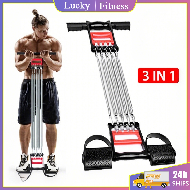 ADSports Chest Muscle Expander With Hand Gripper And Pedal Pull 5 ...