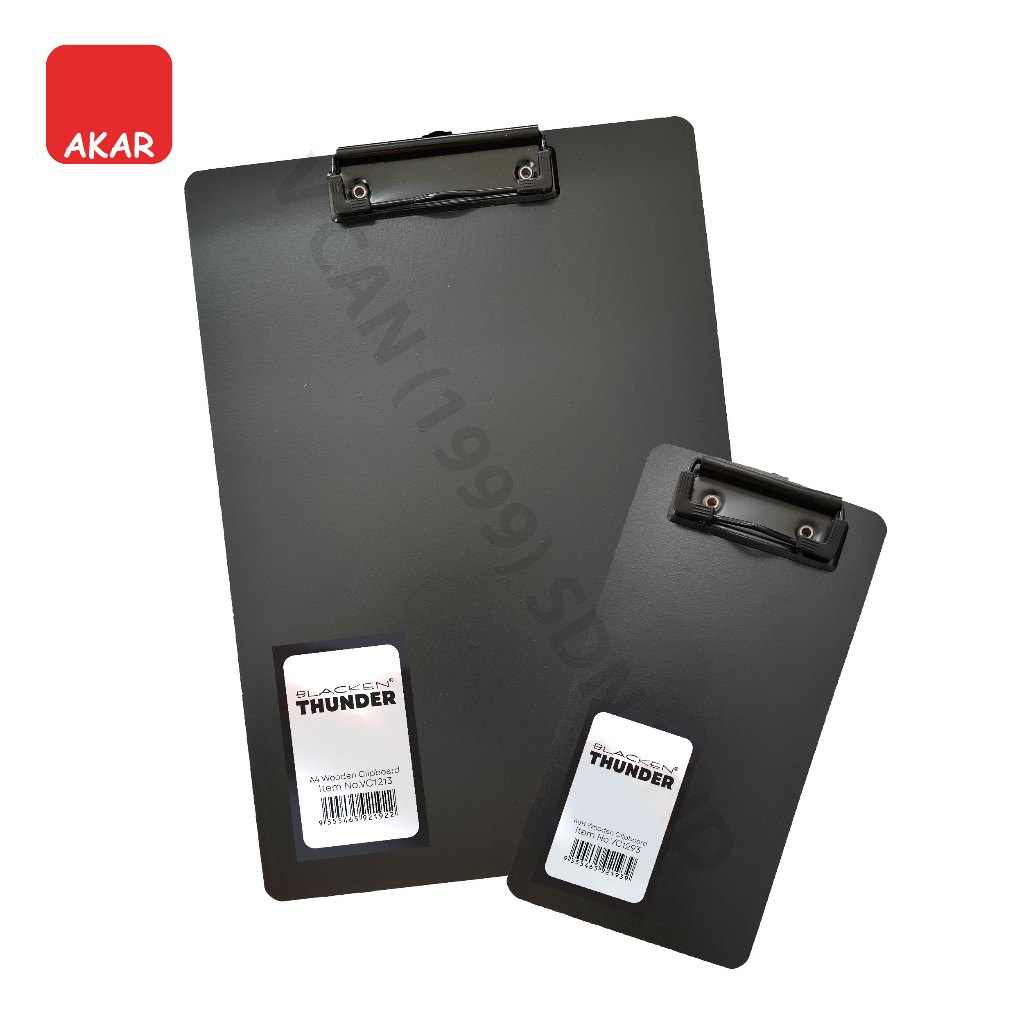 Papan Klip Blacken A4 & 48K Kayu Hitam (Black Wooden Wire Clip Board A4 ...