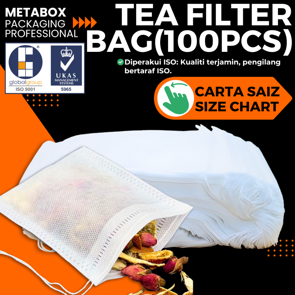 Empty Tea Bag Disposable Filter Bag Uncang Teh Kosong Strainer Pouch ...