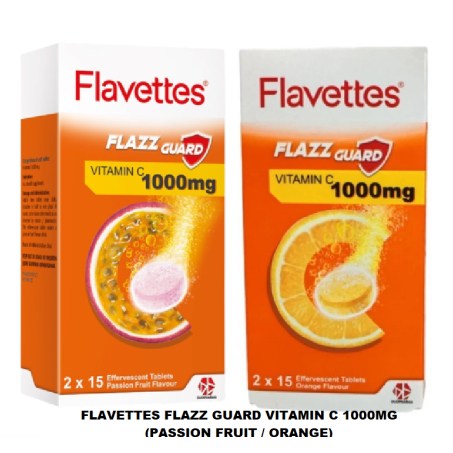 NEW PACKAGING Flavettes Flazz Guard Vitamin C 1000mg Effervescent ...