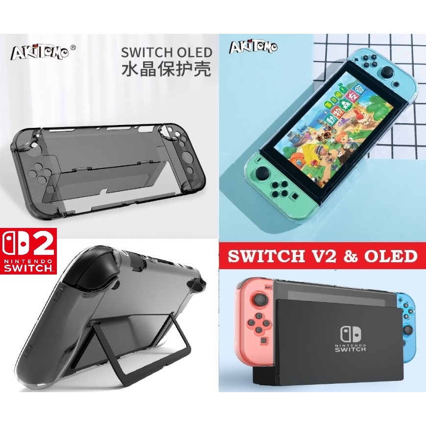 Nintendo Switch 2 Lite V1 V2 OLED Dockable Case Crystal Clear Cover ...
